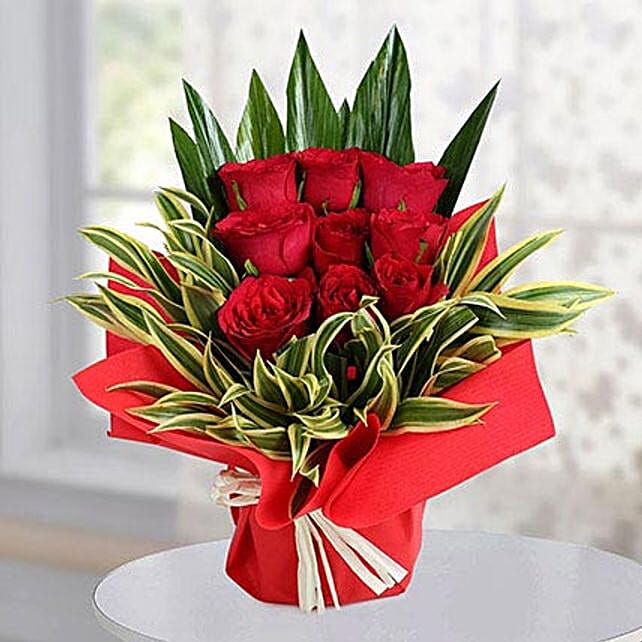 Buy/Send 9 Red Roses Arrangement Online- FNP