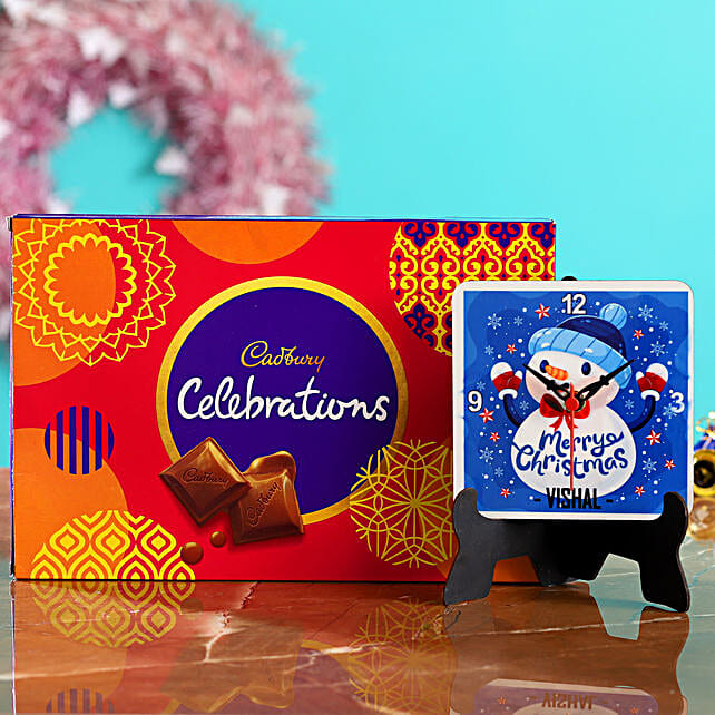 Buy/Send Personalised Xmas Special Table Clock Cadbury Celebrations ...