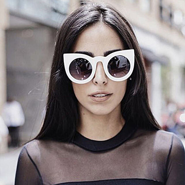 Buysend Prishie White Cat Eye Sunglasses For Female Online Fnp