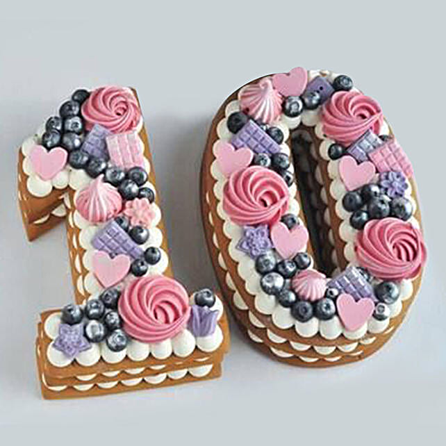 Yummy Number 10 Blueberries Vanilla Cake uae | Gift Yummy Number 10 ...